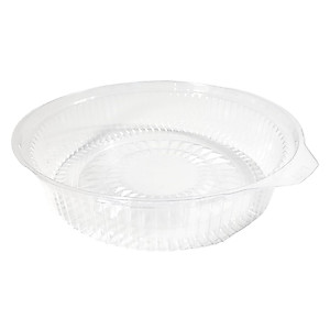 12" Round Flat Aluminum Foil Catering Tray w/Dome Lid - Disposable Cater Serving Pan (Pack of 10 Sets)