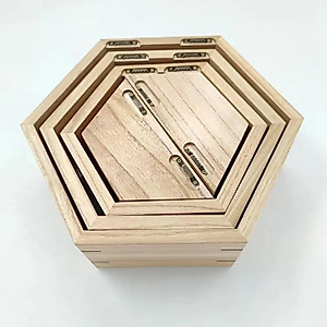 Wall Mounted Hexagon Shelves – Set of 3 Floating Wood Farmhouse Storage Racks, Wall Display Shelf Set, Rustic Home Decor, Hanging Wooden Storage for Living Room, Bedroom, Kitchen, Office, or Entryway