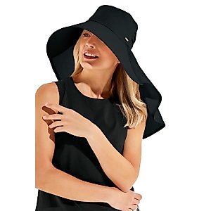 Coolibar UPF 50+ Women's Anastasia Elegant Full Coverage Hat - Sun Protective (One Size- Black)