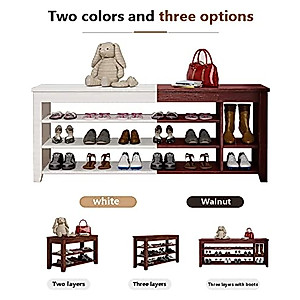 ALDEPO Shoe Cabinet Multi-Layer Solid Wood Shoe Changing Stool Simple Household Shoe Rack Corridor Sit-on Storage Bench Bedroom Bathroom Balcony Office Ballroom Plate S