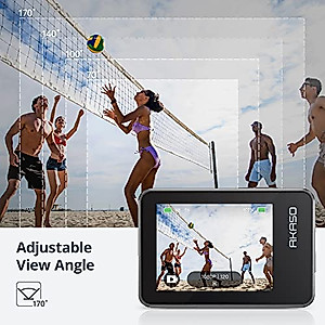 AKASO Brave 7 4K30FPS 20MP WiFi Action Camera with Touch Screen IPX8 33FT Waterproof Camera EIS 2.0 Zoom Support External Mic Voice Control with 2X 1350mAh Batteries Vlog Camera