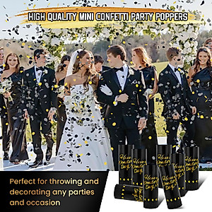 Confetti Poppers Party Cannon 8pcs Small Party Poppers Confetti Cannon for Wedding Birthday Graduation Baby Shower Anniversary Christmas New Year's Party Celebrations Supplies Paper Poppers for Kids
