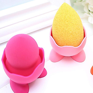 JOINSI 4Pcs Silicone Egg Cups Stands Holders for Serving Hard and Soft Boiled Eggs, Random Color
