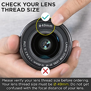 Altura Photo 49MM 0.43x Professional HD Wide Angle Lens (w/Macro Portion) for Canon EOS M50 M M2 M3 M5 M6 Mark II M10 M100 M200 R50 R100 Mirrorless Cameras