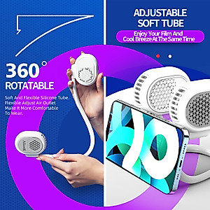 Alioth Portable Neck Fan - Hands Free, Bladeless, 360° Rotatable Battery Operated Wearable Personal Fan, 3 Speeds Cooling, Rechargeable, Leafless, Headphone Design, Mini USB Powered Desk Fan