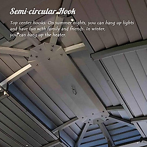 Patio Tree 10' x 12' Aluminum Outdoor Gazebo, Patio Permanent Hardtop Gazebo with Netting and Privacy Curtains