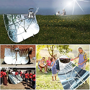 YAMO DUDO Solar Oven,Outdoor Ovens,Solar Cooker Stove Kits,2500W Portable Parabolic Solar Cooker,Concentrating Solar Cooker, 51X75 Inch RectangularFoldable Solar Cooker, Magnesia
