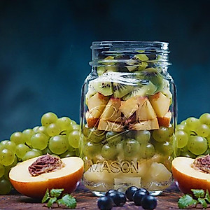 Showvigor 2 Pack Wide Mouth Mason Jars 16oz Glass Canning Jars with Detachable Airtight Lids for Preserving, Jam, Honey, Jelly, Wedding Favors, Sauces, Meal Prep, Overnight Oats, Salad, Yogurt