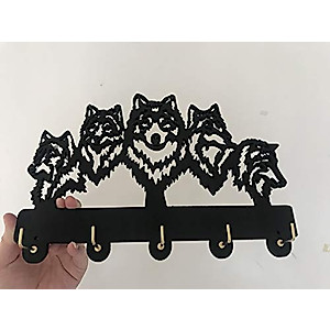 Wildlife Wolf Decorative Wall Hanger Wolf Family Clothes Wall Hooks Coat Rack Keys Holder Organizer Hook