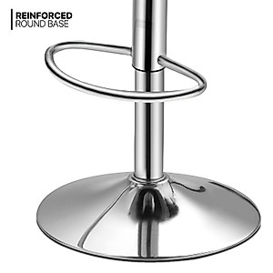 MoNiBloom Barstools Set of 2, Square PU Leather Adjustable Bar Stools with Back, Counter Height Swivel Stool, Barstools for Kitchen Counter, White