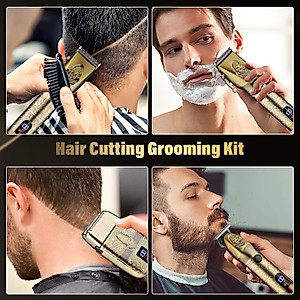 AMULISS Professional Hair Clippers Trimmer & Electric Foil Shavers Set Beard Trimmer for Men Cordless T-Blade Hair Trimmer Electric Razor, Men's Beard Grooming Kit