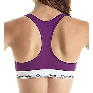 Calvin Klein Women's Modern Cotton Unlined Wireless Bralette, Grey Heather, Small