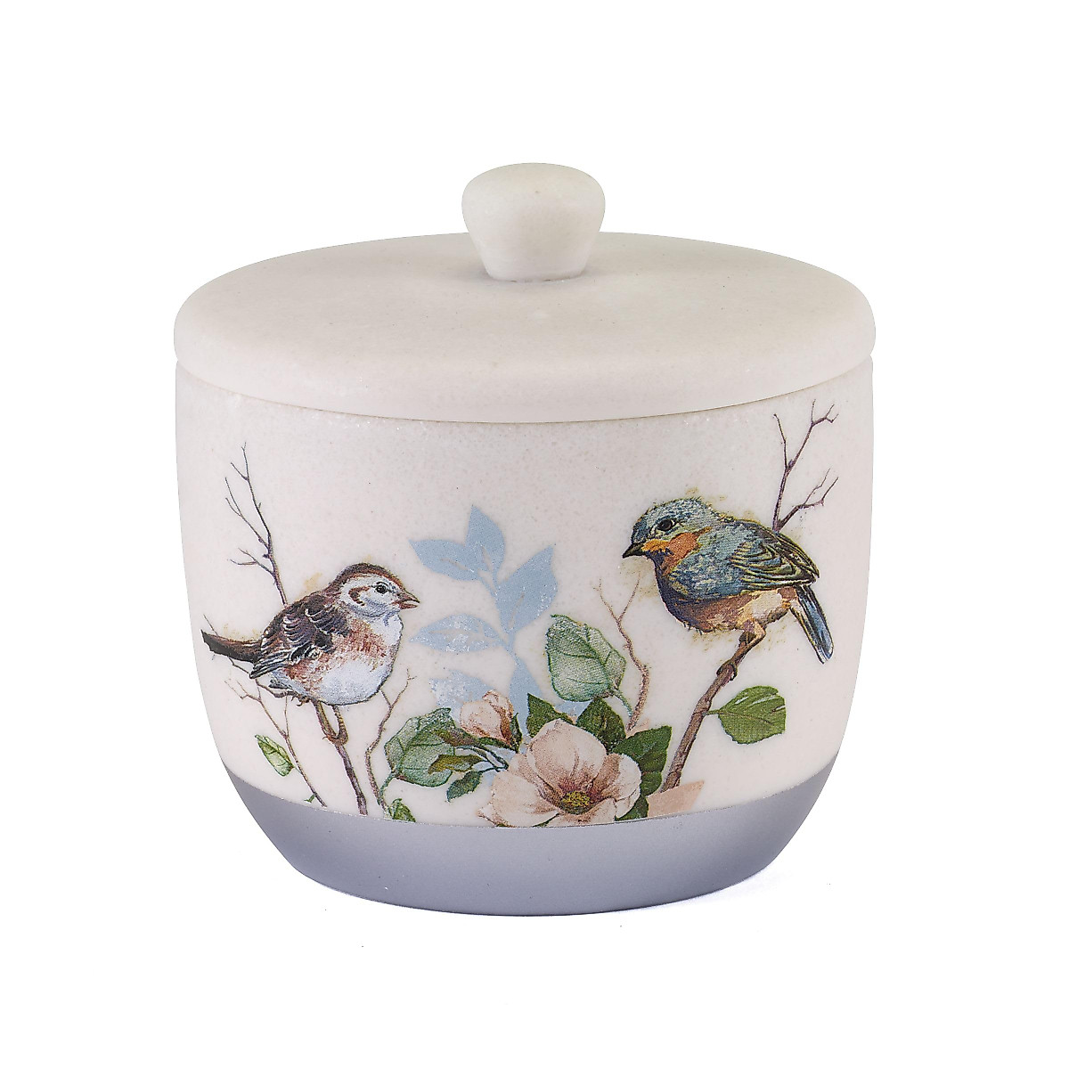 Avanti Linens - Covered Jar, Countertop Organizer, Bird Design Home Decor (Love Nest Collection)