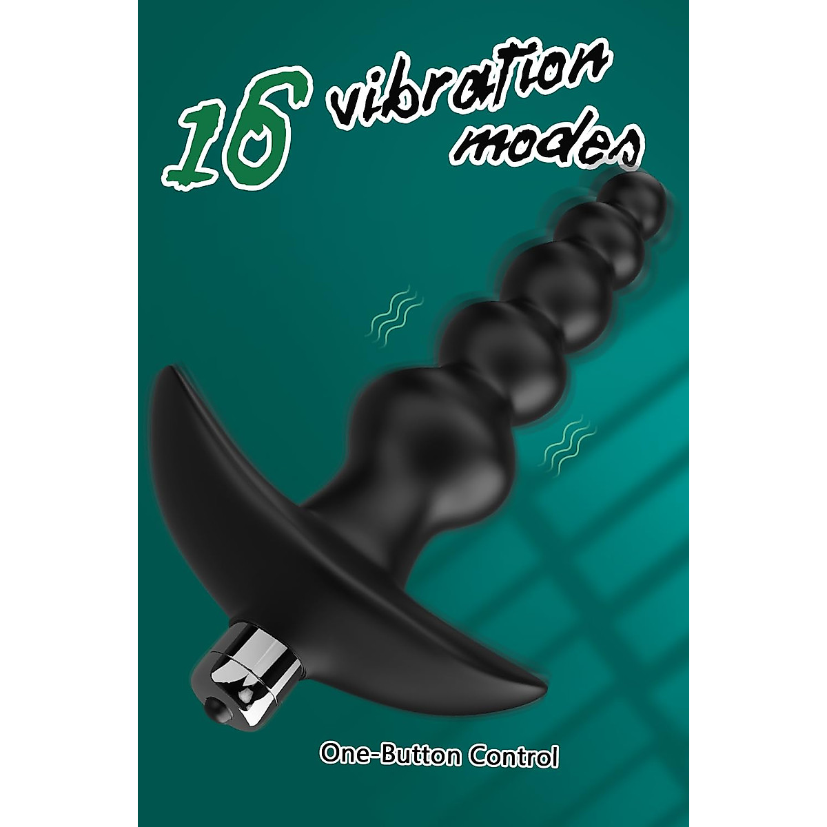 Vibrating Anal Beads Butt Plug - YOSPOSS Flexible Silicone 16 Vibration Modes Graduated Design Anal Sex Toy Waterproof Bullet Vibrator for Men, Women and Couples