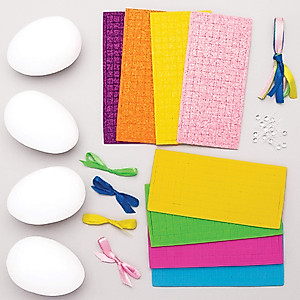 Baker Ross AT423 Mosaic Easter Egg Kits - Pack of 4, Creative Easter Art and Craft Supplies for Kids to Make and Decorate