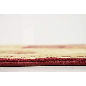 Unique Loom Versailles Collection Traditional Classic Floral Motif Area Rug (8' 0 x 10' 0 Rectangular, Burgundy/ Ivory)