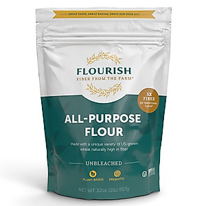 Flourish Fiber from the Farm - High Fiber/Low Carb, Unbleached All Purpose Flour, 2 lbs