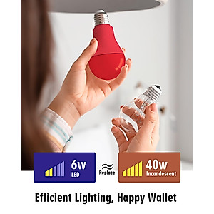 Red Light Bulb, 9W (60W Equivalent), E26 Base LED Red Bulb, Party Decoration, Porch, Home Lighting, Holiday Lighting, Decorative Illumination, Non-Dimmable, 2 Pack