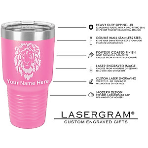 LaserGram 30oz Vacuum Insulated Tumbler Mug, NP Nurse Practitioner, Personalized Engraving Included (Pink)