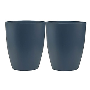 Besli Plastic Small Trash Can 2 Gallon/7.6 Liter Garbage Can Wastebasket for Bathroom Bedroom Kitchen Office (2 Pack, Blue)