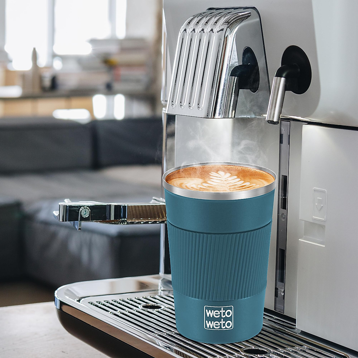 WETOWETO 12oz Stainless Steel Coffee Tumbler, Travel Coffee Mug, Insulated Coffee Mug with Lid, Spill Proof Coffee Cup, Portable Thermal Mug, Reusable Coffee Cup for Hot and Cold…