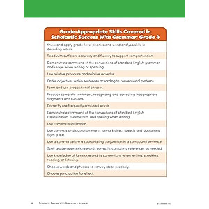 Scholastic Success with Grammar Grade 4 Workbook