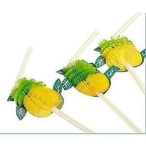 New 50Pcs Hawaiian Theme 3D Fruit Summer Party Colorful Cocktail Drink Straw Funny FBA