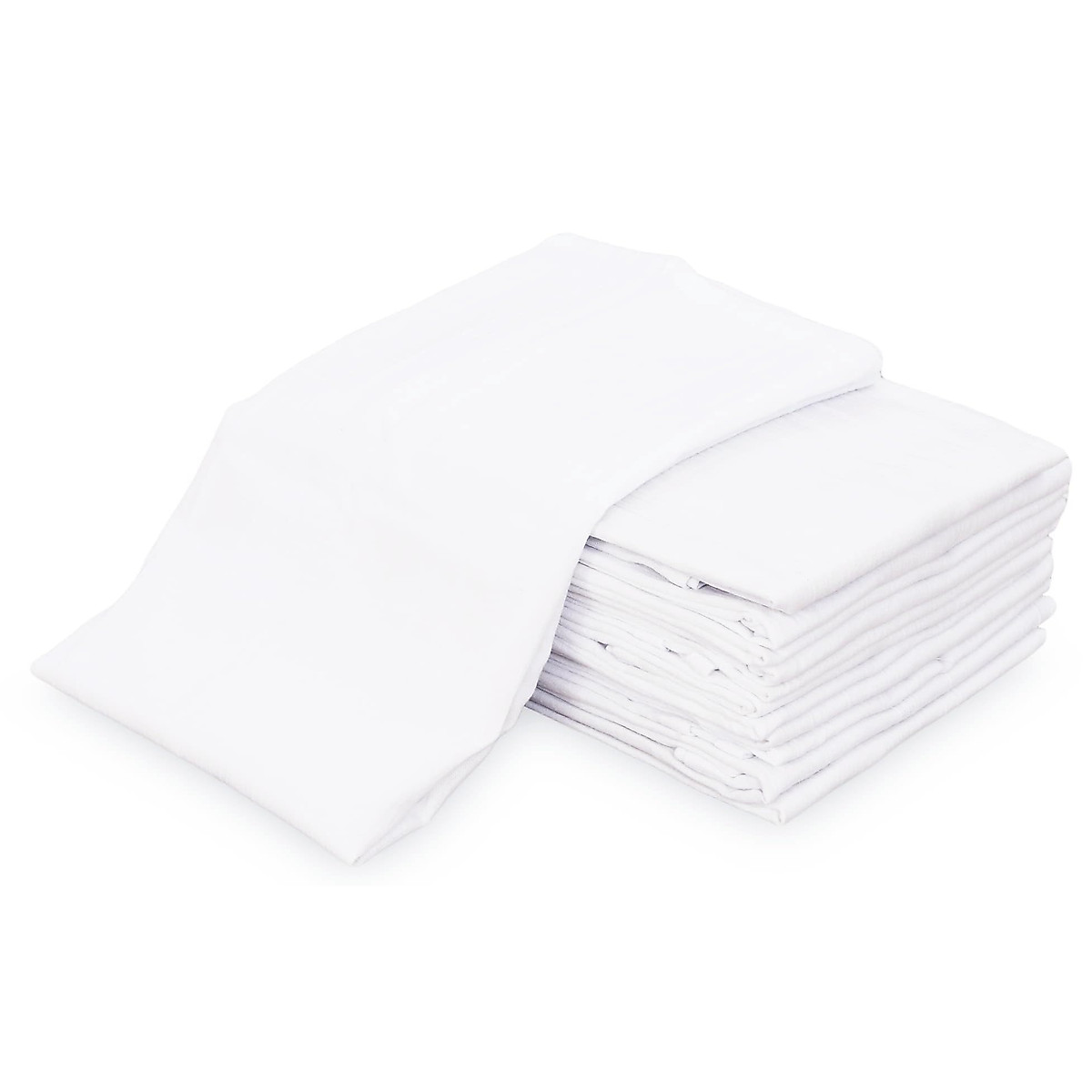 GOLD TEXTILES White Flour Sack Towels (24 Pack - 28x28) 100% Cotton Kitchen Towels – Multipurpose, Soft & Absorbent, Quick Dry with Easy Care