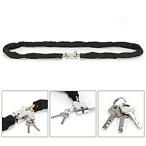 MASO Bike Chain Lock Heavy Duty Padlock Anti-Theft Security Lock with 3 keys for Bicycle Motorcycle Mountain Road Cycling (Length 60 cm)