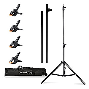 [Upgraded T-Shaped Joint Version] T-Shape Backdrop Stand Kit 6.5x5ft, MOUNTDOG Photo Backdrop Stand Background Support System with 4 Clamps for Photography Video Studio (Backdrop NOT Included)