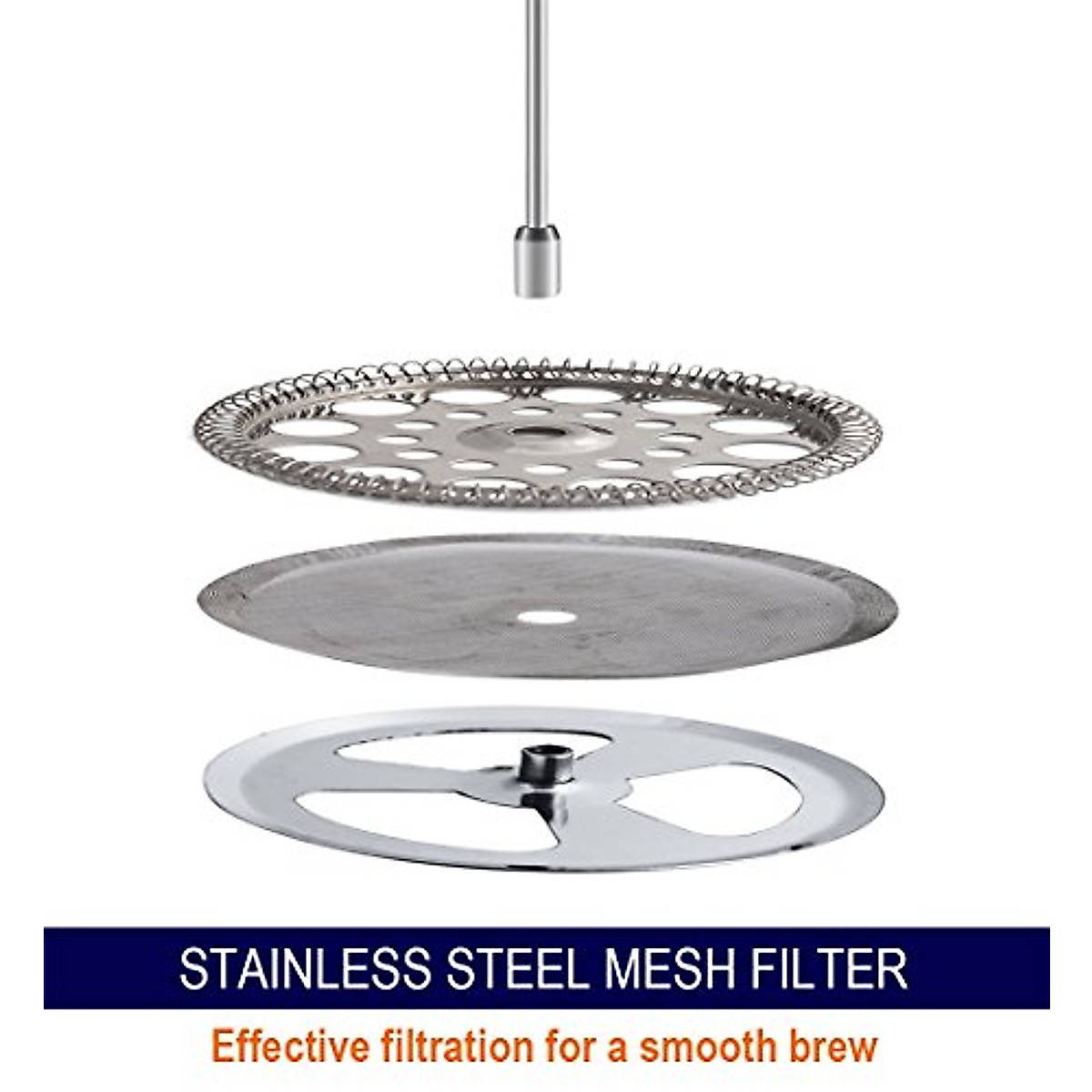 Mixpresso Stainless Steel French Press Coffee Maker 27 Oz 800 ml, Double Wall Metal Insulation Coffee Press &Tea Brewer Easy Clean, And Easy Press, Strong Quality Coffee Press (Stainless Steel)