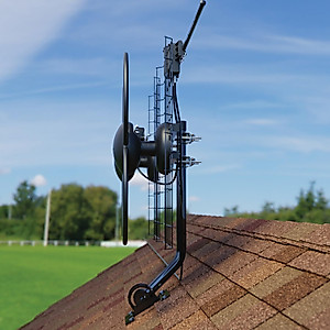 Antennas Direct ClearStream 4V Indoor Outdoor TV Antenna, UHF VHF, Multi-Directional, 70+ Mile Range, 4K 8K UHD, NEXTGEN TV – w/ 20-inch Mast (Black)