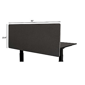 Stand Up Desk Store ReFocus Clamp-on Acoustic Desk Divider Privacy Panel That Reduces Noise and Visual Distractions (Ash Gray, 59" x 23.6")