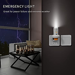 THOVAS Emergency FlashLight, 3-in-1 LED Power Failure Light, Handheld Light, Rechargeable Flashlight, Plug-in Night light, Multi-Function Power Failure Flashlights, Lighting Sensor Night Light, 2 Pack