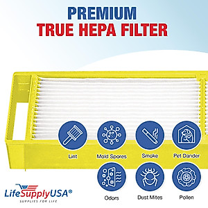 LifeSupplyUSA True HEPA Filter Replacement Compatible with Alen TF50-Carbon HEPA-Fresh Paralda Air Purifier (3-Pack)