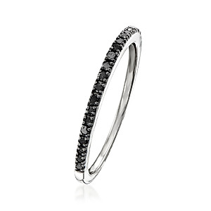 Ross-Simons RS Pure 0.15 ct. t.w. Black Diamond Ring in Sterling Silver. Size 7