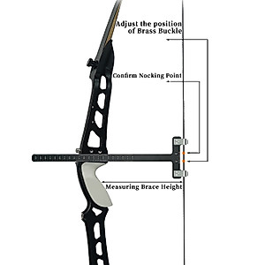 longbowmaker Archery Bow String Nock Points Pliers Set T Shape Bow Square Ruler Nocking Point Buckles Plier (Black)
