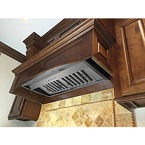 KOBE IN2648SQB-1100-5A Deluxe 48" Built-In/ Insert Range Hood, 6-Speed, 1100 CFM, LED Lights, Baffle Filters, Stainless steel