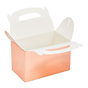 Juvale 24 Pack Rose Gold Gable Boxes for Baby Shower, Wedding, Birthday Themed Party Favors (6.2 x 3.5 x 3.6 In)