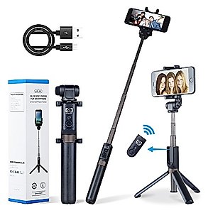 Apexel 2-in-1 Extendable Selfie Stick Monopod Tripod Stand with Wireless Remote Shutter for iPhone Xs/XS Max/XR/X/8/8 Plus/7/7 Plus/6s/6 Plus, Galaxy S9/S8/S7 Plus, Nubia, Huawei and More