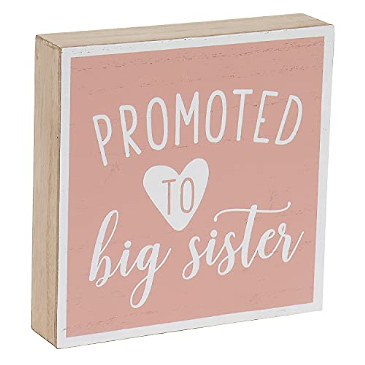Hanna Roberts Toddler Kids Sibling Reveal Box Sign, 5.9" x 5.9" (Promoted to Big Sister)