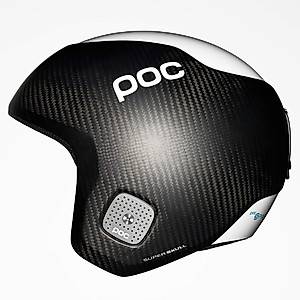 POC, Super Skull SPIN Helmet for Ski Racing, Uranium Black/Hydrogen White, X-Small/Small