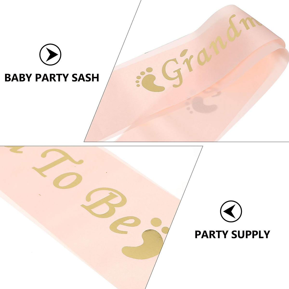 Amosfun 3pcs Grandma to Be Sash Satin Baby Shower Party Sash Shoulder Strap Baby Shower Party Supplies for Gender Reveals Baby Infant Birthday