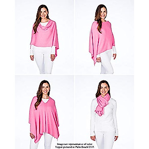 Carolina Grace by Alashan Lightweight & Super Soft Cashmere Blend Poncho- Great Gift Item! 95% Cotton/5% Cashmere Blend - One Size Fit - White