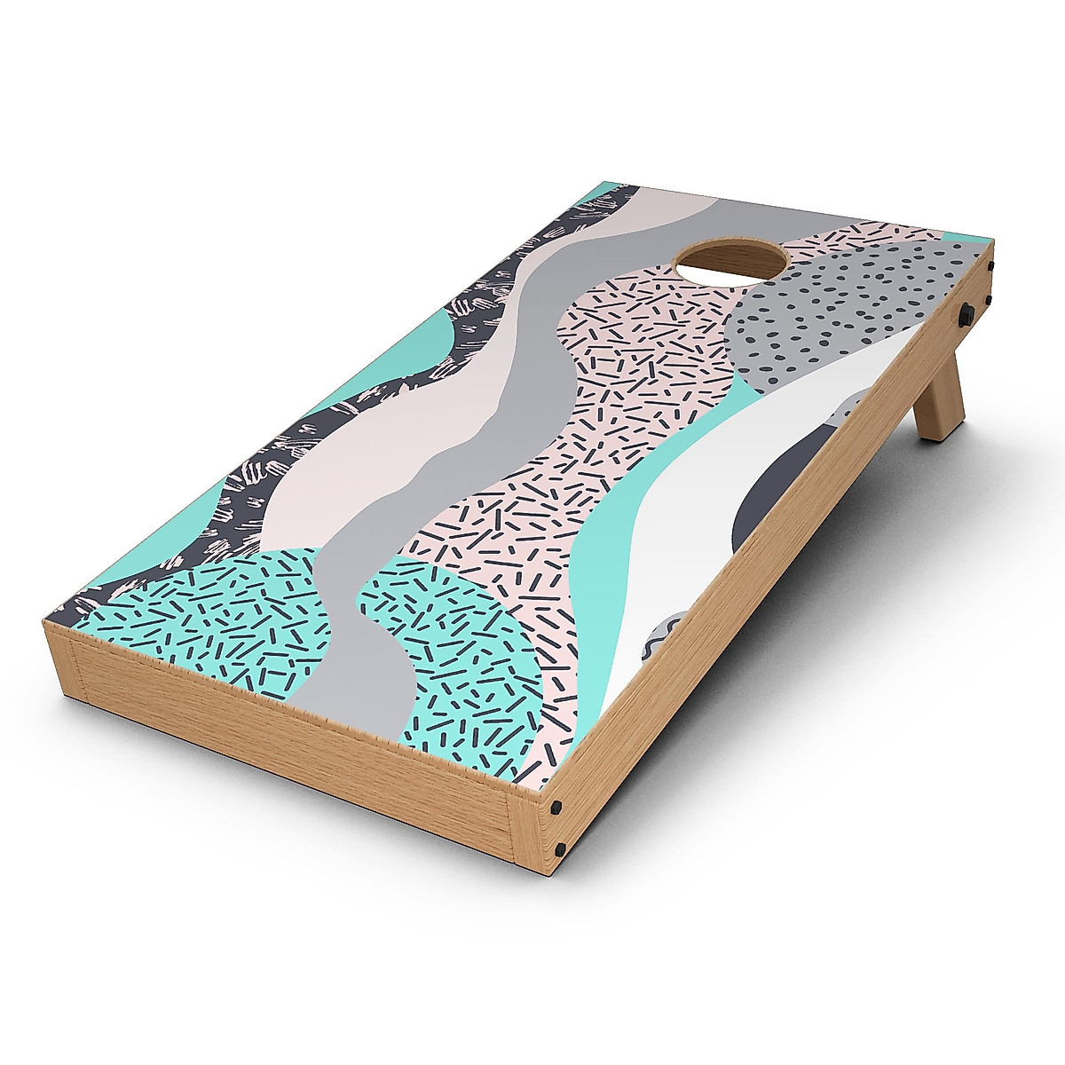 Design Skinz Summer Tropical Skin Set for Cornhole (Skin Only) - Retro Summer Mint and Coral