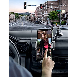 TORRAS 3 in 1 Phone Mount for Car, Dashboard Phone Holder Vent Clip Cell Phone Holder for Car Windshield, Cell Phone Automobile Cradles Rotatable and Retractable Car Phone Holder Hands Free