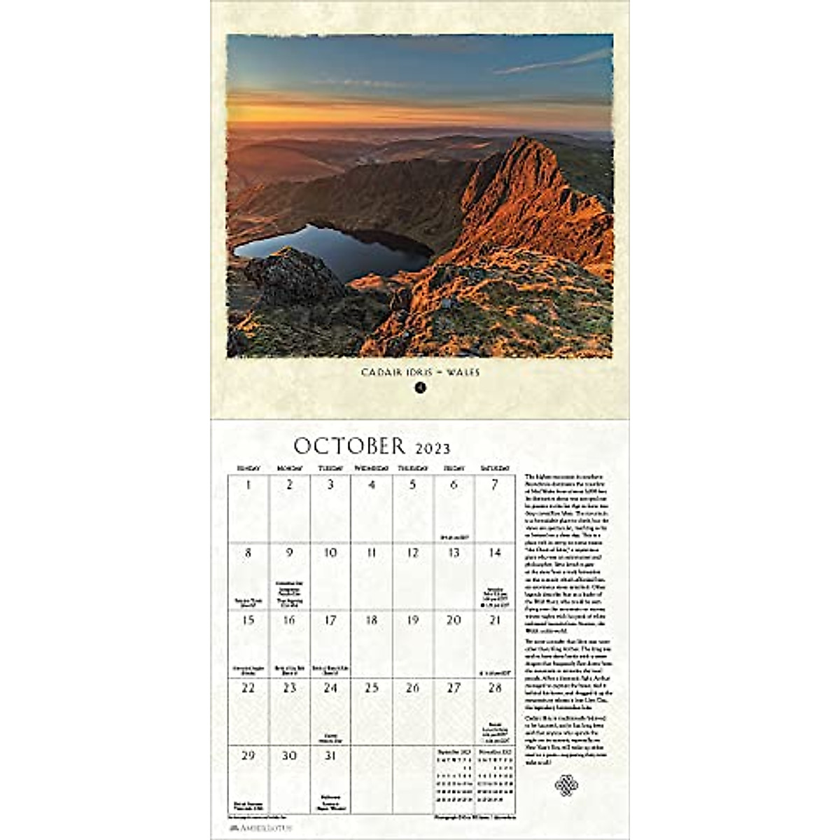 Sacred Celtic Sites 2023 Wall Calendar: And Other Places of Power in Britain and Ireland | 12" x 24" Open | Amber Lotus Publishing