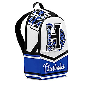 Yeshop Cheerleader Black Blue 1 Personalized Backpack for Teen Boys Girls,Custom Travel Backpack Bookbag Casual Bag Name Gift