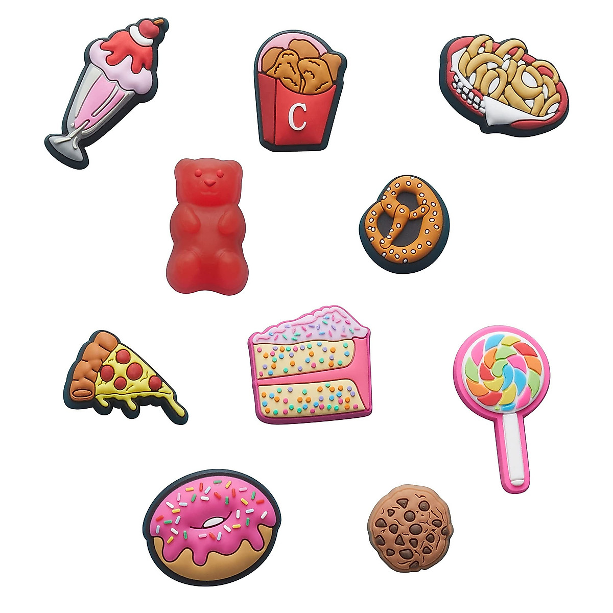 Crocs Jibbitz 10-Pack Shoe Charms | for Crocs, Food Lover, Small