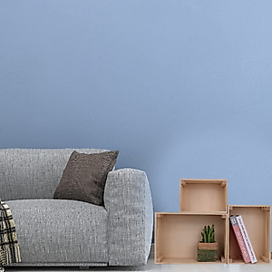 Set of 3 Natural Wood Crates - Unfinished Country Style Storage Boxes for Decor & Photo Props